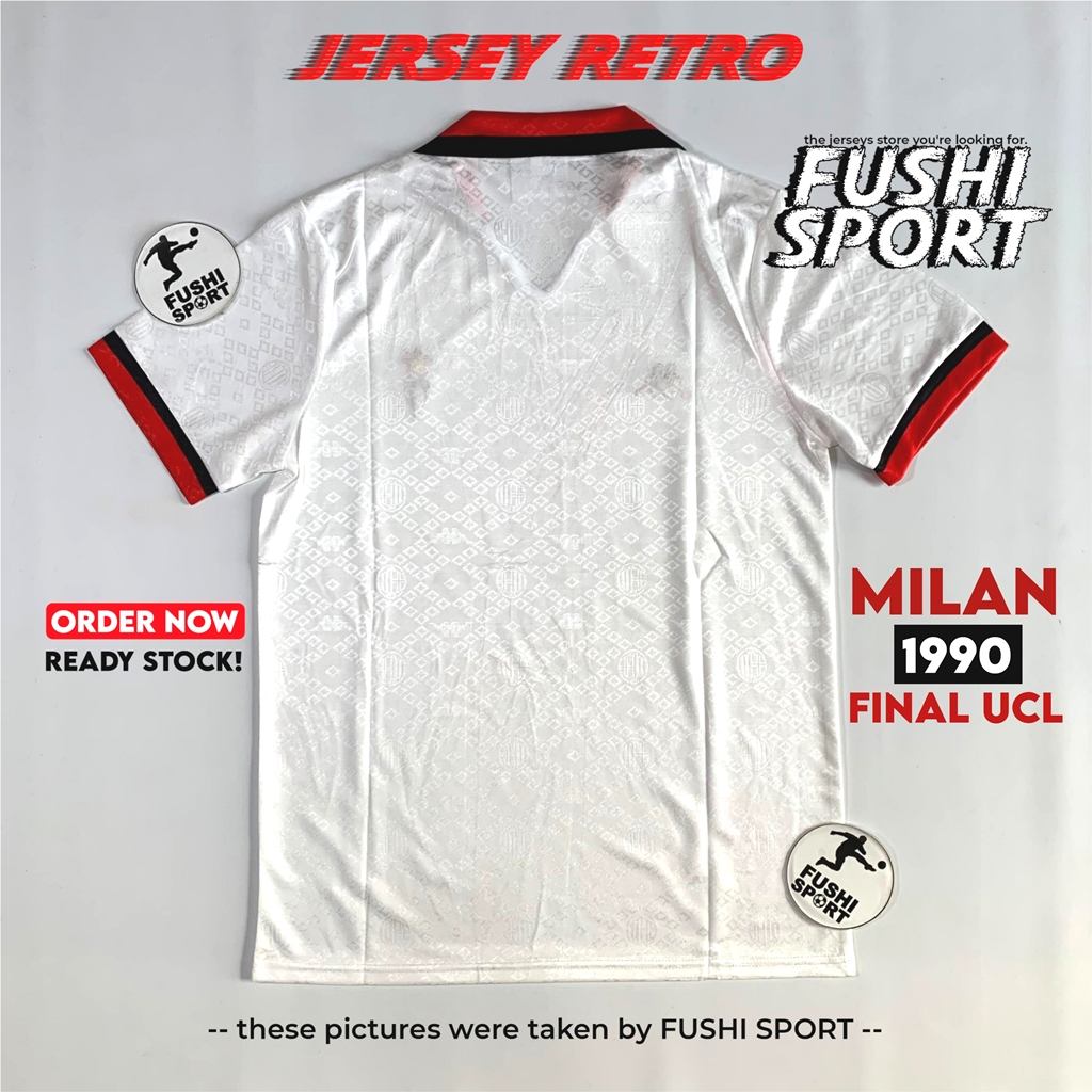 Jual RETRO | Jersey Baju Bola Milann Away 1990 Final UCL Grade Ori ...
