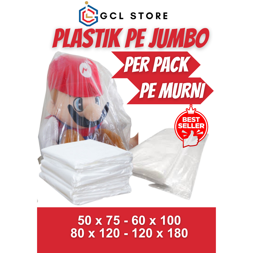 Jual Plastik Bening PE JUMBO I Plastik Pembungkus Bening NON RECYCLE I ...