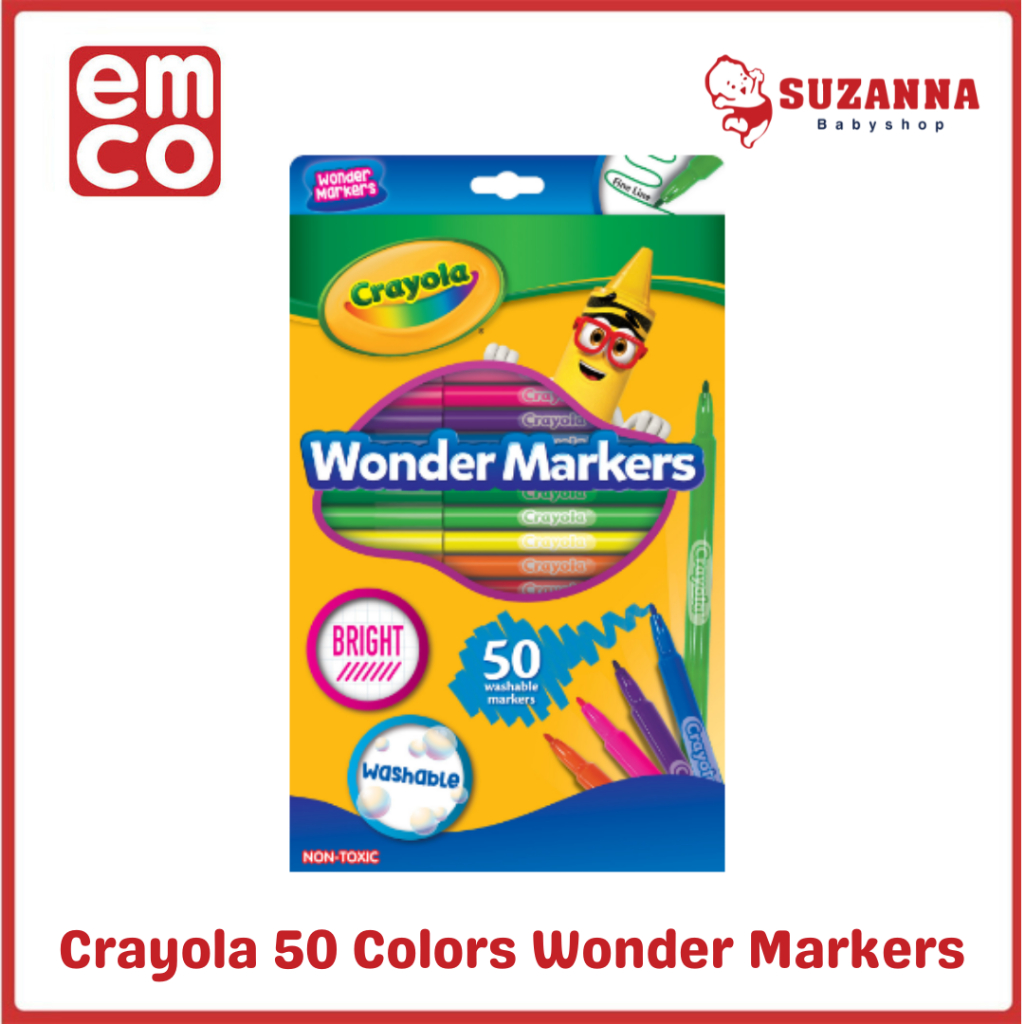 Jual Emco Crayola 50 Colors Wonder Markers | Shopee Indonesia