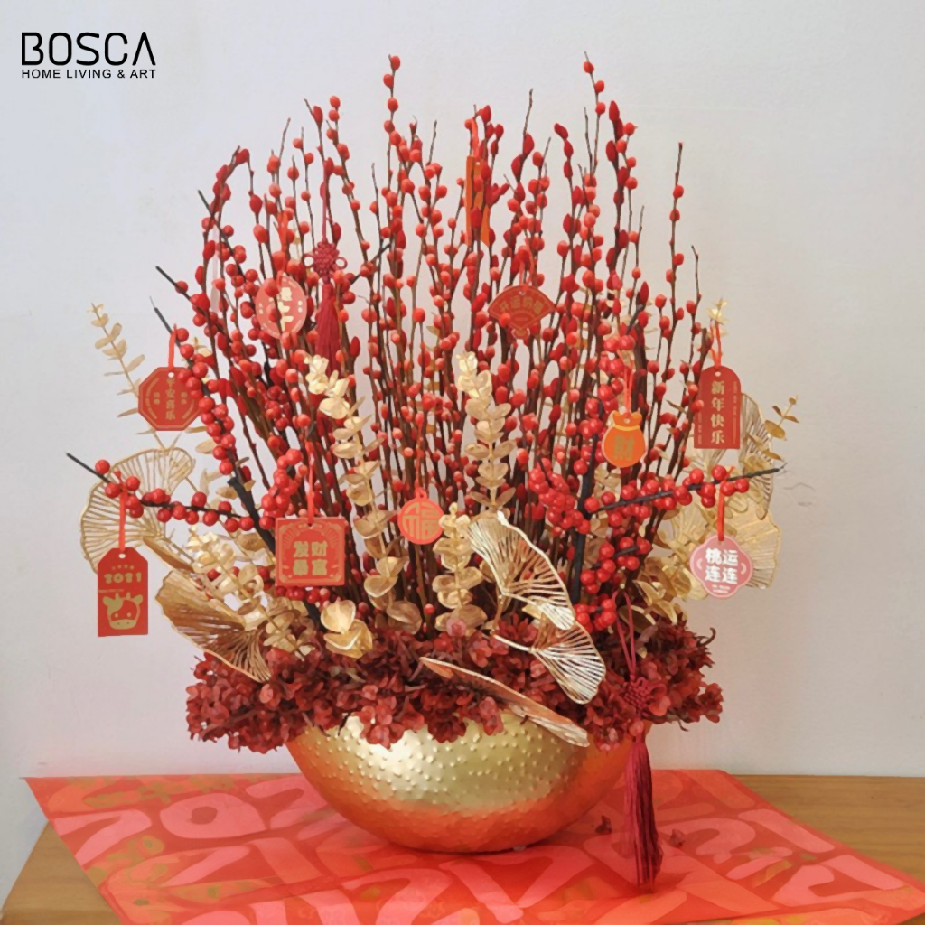 Jual Bosca Living - Golden Pot Treasure Bowl Fu Bucket Metal Flower Pot ...