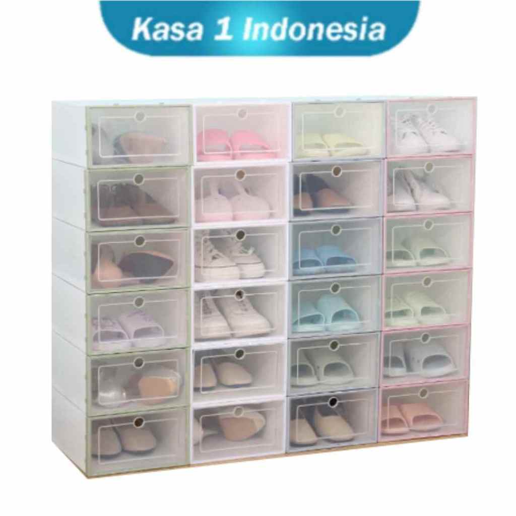 Jual Kotak Sepatu Transparan Tebal Besar Serbaguna Shoes Box Tempat ...