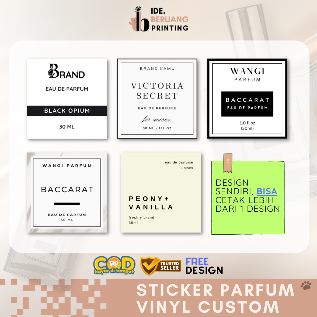 Jual Sticker Label Parfum / Perfume / Parfume / Sticker Box Parfum ...