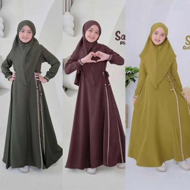 Jual Gamis Muslim Anak Wanita Terbaru 2024 Lebaran Sabrina Kids Set ...