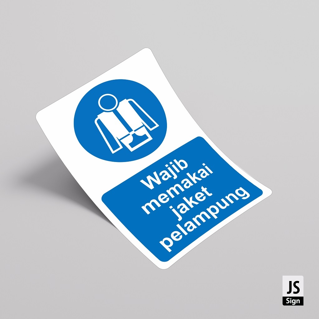 Jual STICKER K3 SAFETYSIGN WAJIB MEMAKAI JAKET PELAMPUNG | Shopee Indonesia