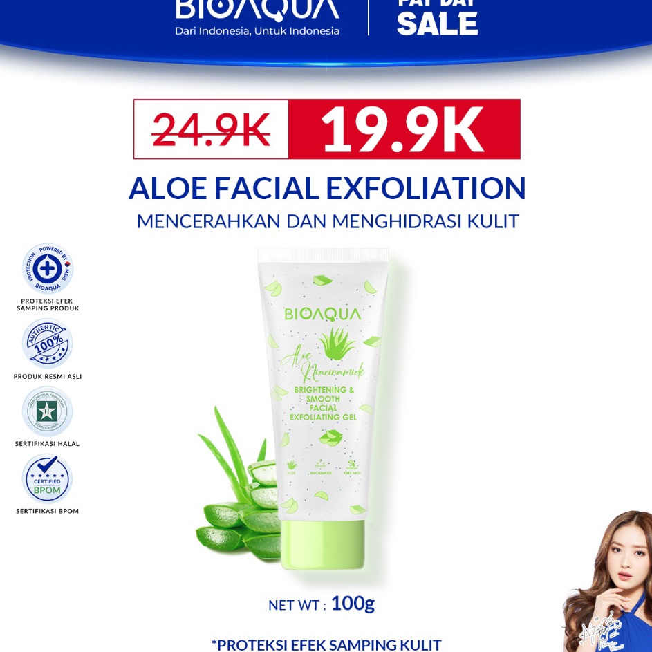 Jual Paket Irit BIOAQUA Scrub Wajah Peeling Gel Niacinamide Brightening ...