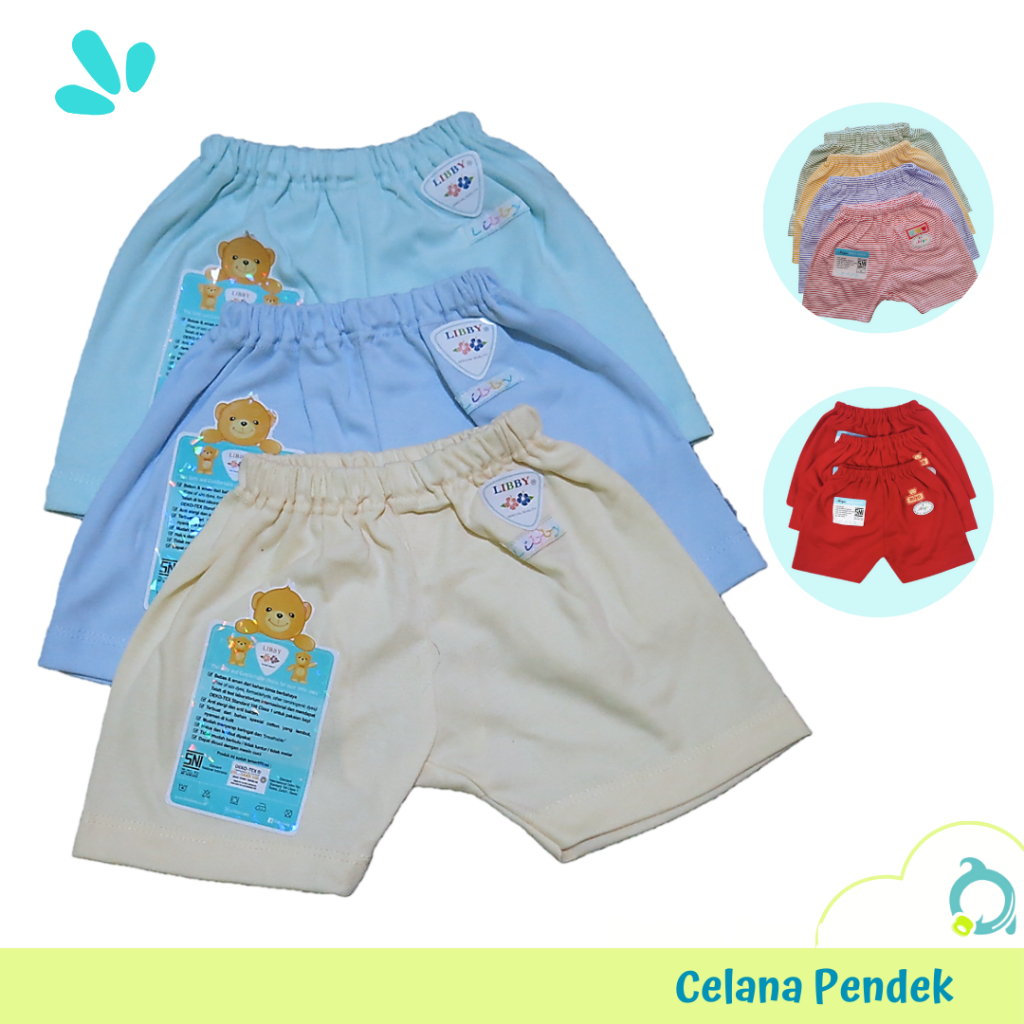 Jual LIBBY| MIYO Celana Pendek Warna Size Newborn | S | M | L (1 pcs) | Shopee Indonesia