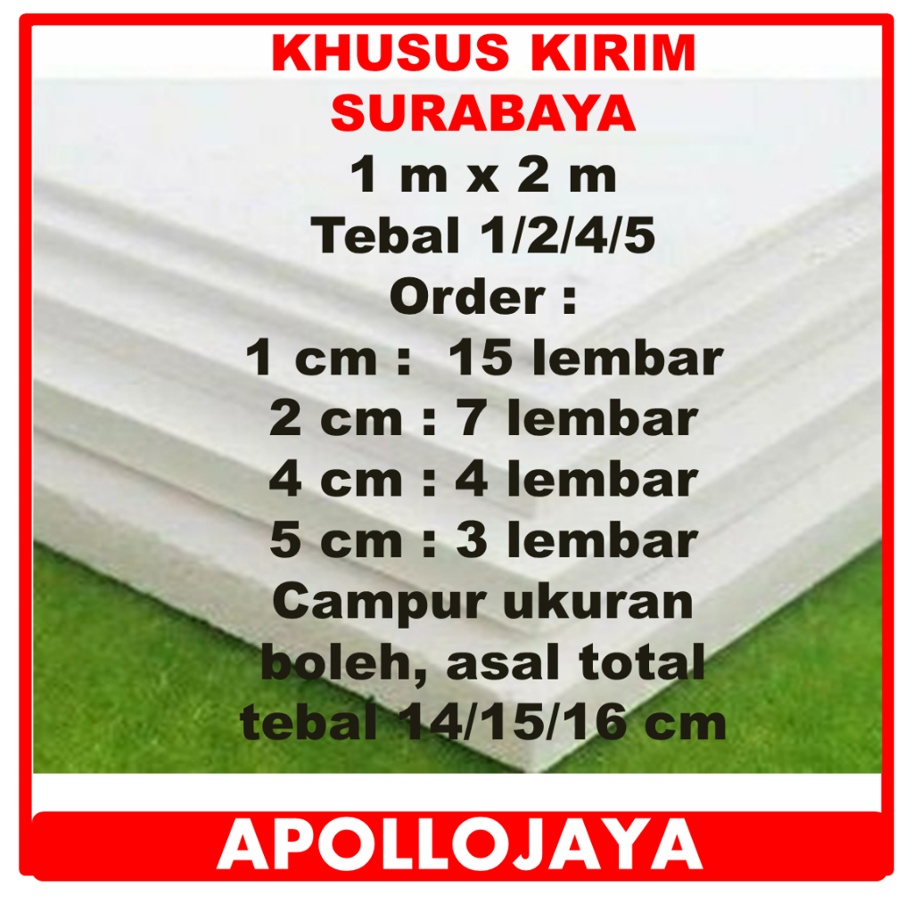 Jual Styrofoam sterofoam Gabus 1 Meter x 2 Meter | Shopee Indonesia