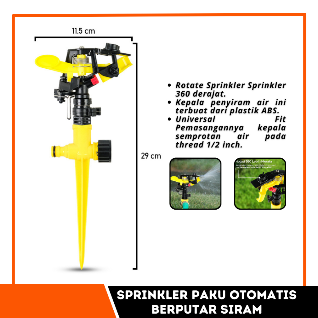 Jual Semprotan Rotasi 360 Rocking Sprinkle PVC Alat Semprot Penyiram ...