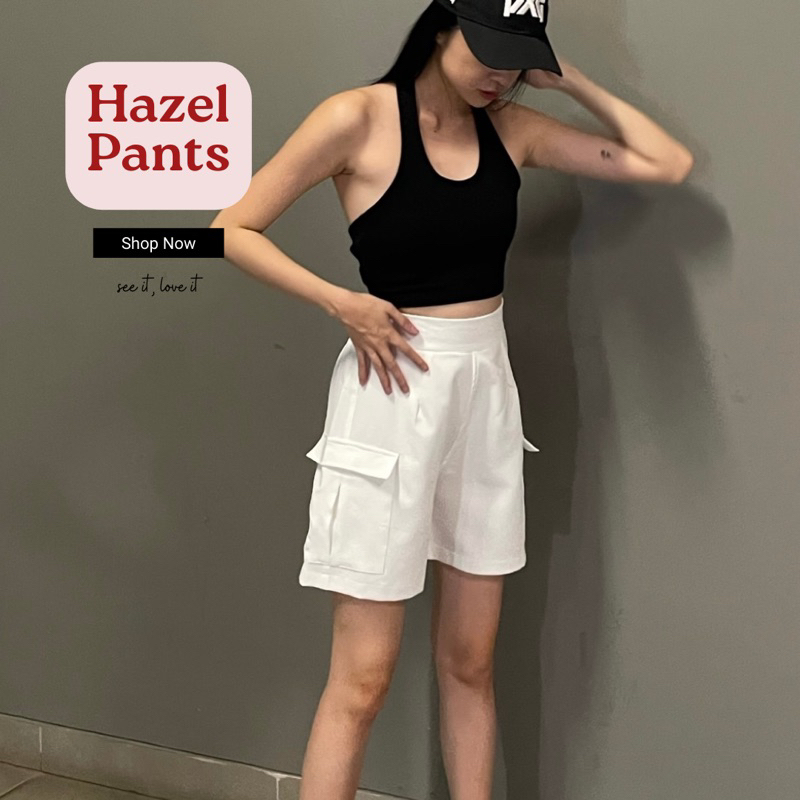 Jual Hazel Short Pants Celana Pendek Bawahan Wanita Cargo Bahan Poly ...
