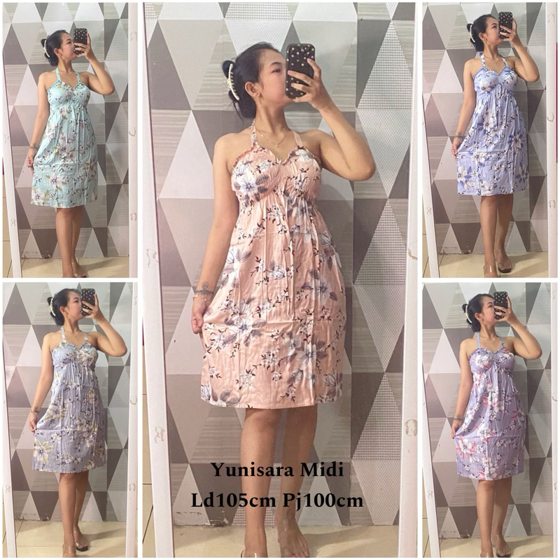 Jual Dress/daster midi Yunisara daster kerut dada solo daster sexy ...