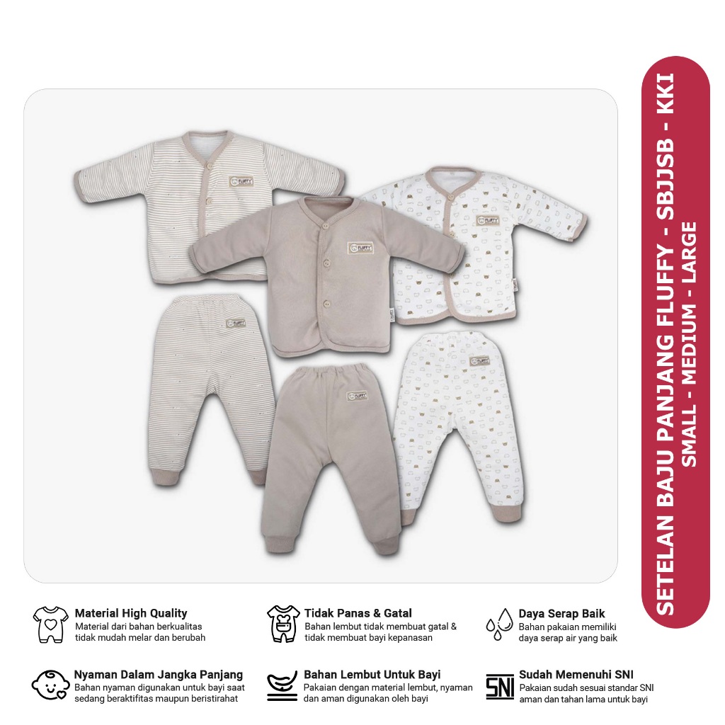 Jual Setelan Baju Baby Panjang Fluffy / Setelan Baju Baby Isi 3 Pasang ...
