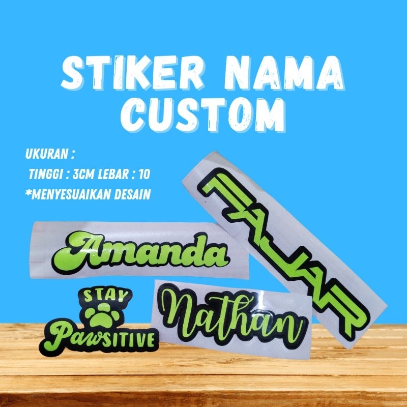 Jual Stiker Nama Custom - Stiker Skotlet Hijau - Stiker Cutting Nama ...