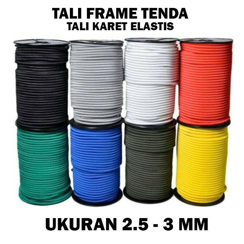 Jual TALI FRAME TENDA FIBER/ALUMMINIUM TALI ELASTIS TALI TENDA Diameter ...
