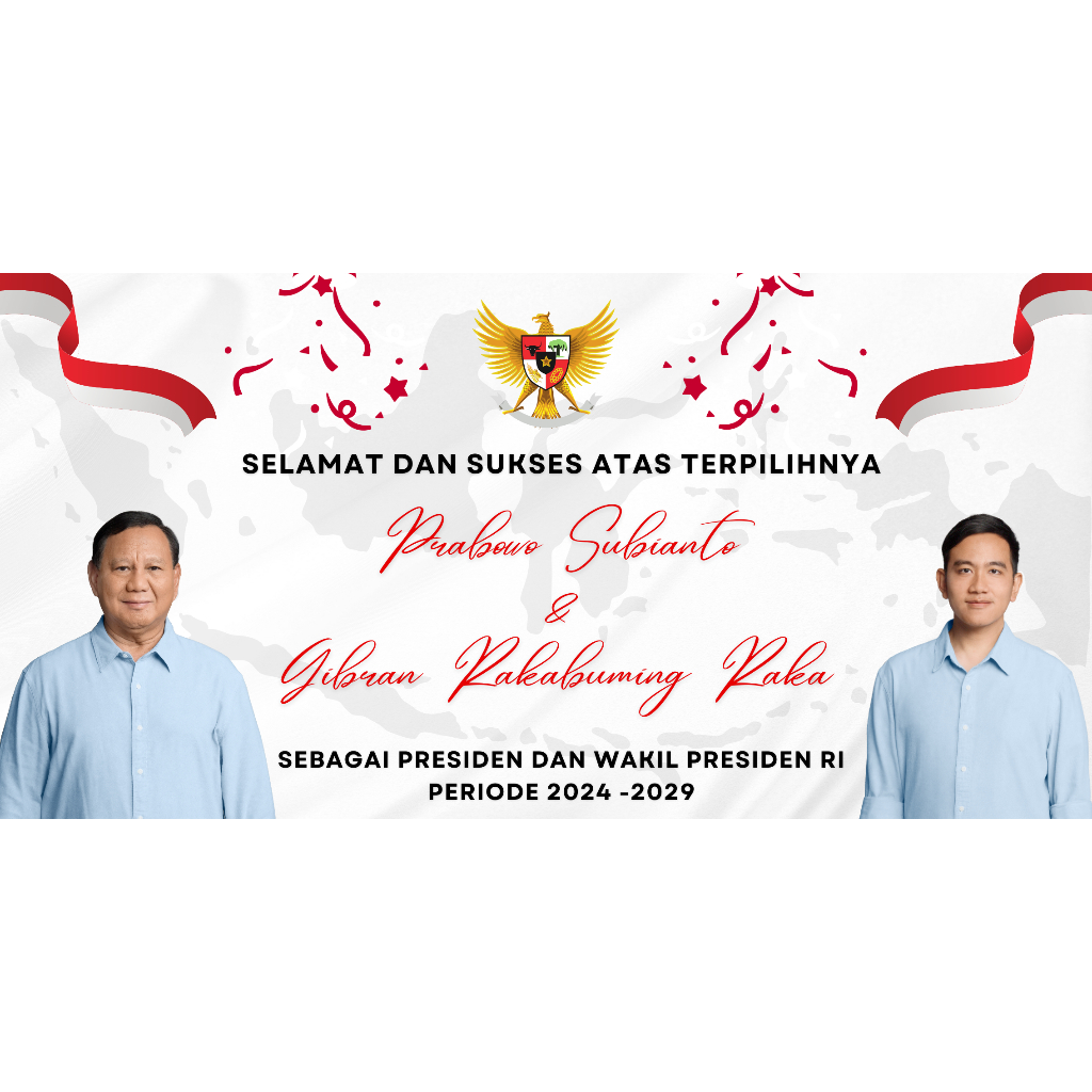 Jual Cetak Banner / Spanduk Ucapan Selamat Prabowo Gibran Presiden dan Wakil Presiden 2024 ...