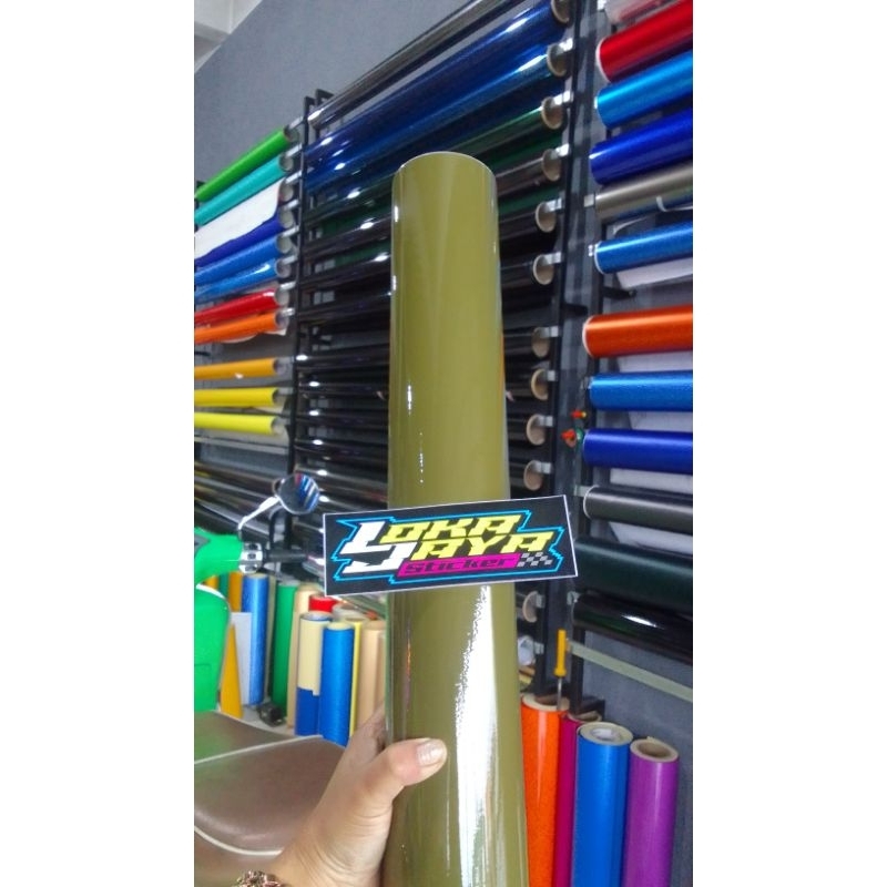 Jual SKOTLET STICKER HIJAU ARMY PASTEL GREEN GLOSY | Shopee Indonesia