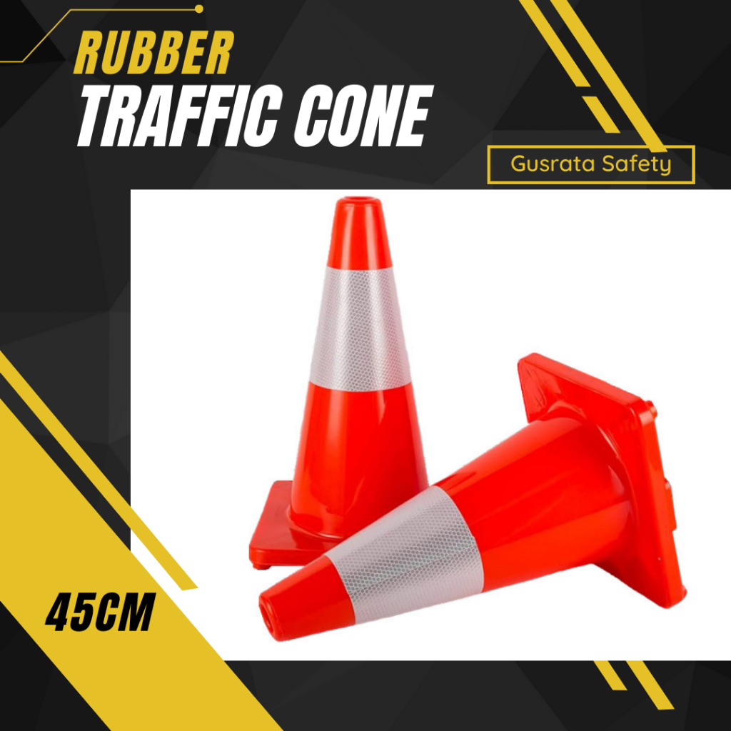 Jual Safety Traffic Cone 45CM / Kerucut Lalu Lintas Rubber PVC / Cone Olahraga / Cone Bola ...