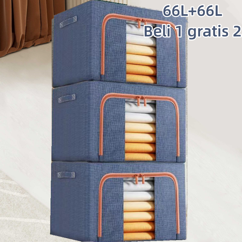 Jual linen katun lebih tebal organizer box Lipat storage box pakaian ...