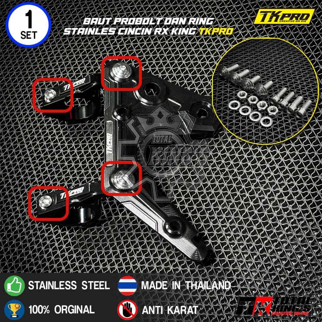Jual BAUT PROBOLT KUPINGAN LAMPU DAN CINCIN TKPRO SET MUR RING STAINLES | Shopee Indonesia