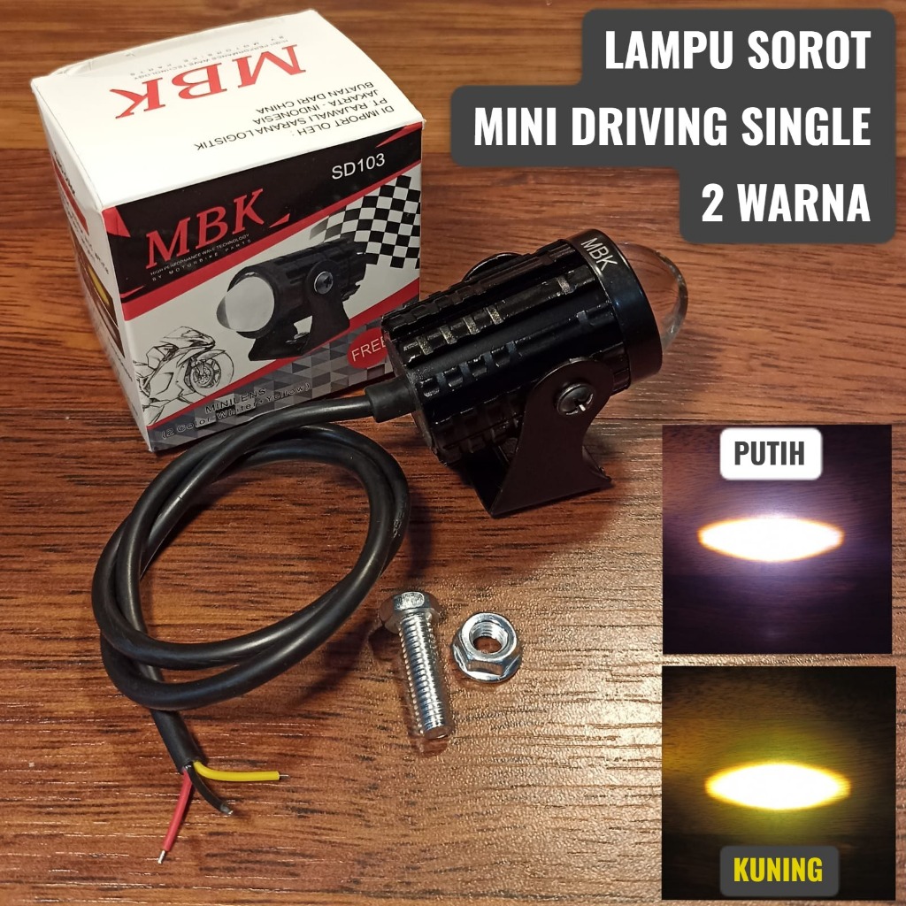 Jual LAMPU SOROT TEMBAK MINI DRIVING LED 2 WARNA SINGLE MBK KUNING ...