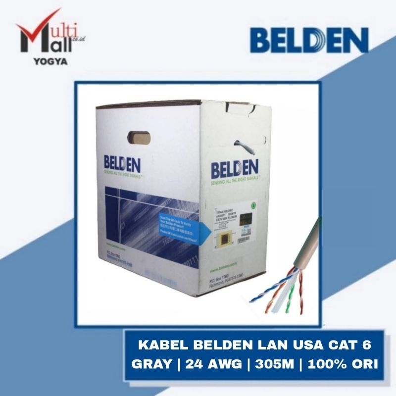 Jual Belden Kabel LAN UTP Cat 6 (7814A) Original USA 24AWG 305 Meter ...