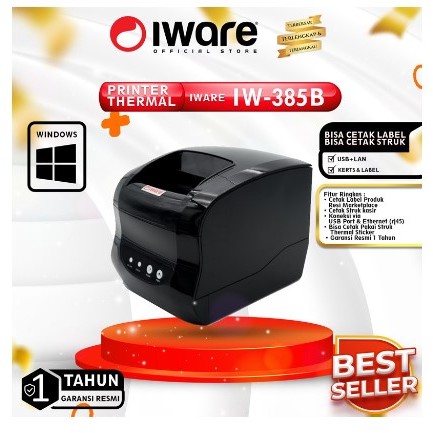Jual PRINTER BARCODE THERMAL/LABEL PRINTER IWARE 385-B USB CETAK STIKER ...