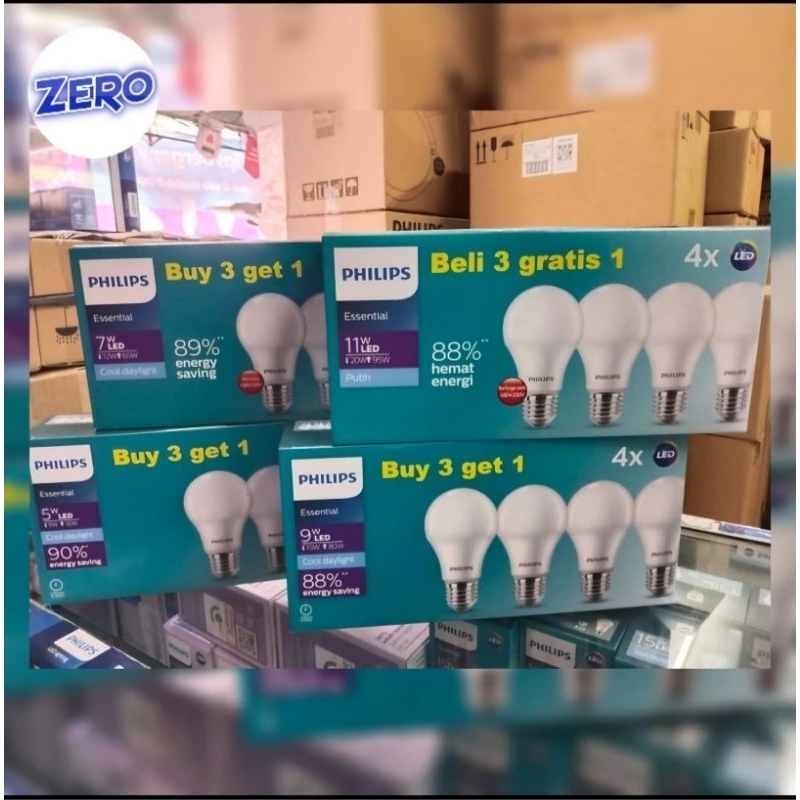 Jual Philips Paket Lampu LED Essential 5W 7W 9W 11W Putih Multipack | Shopee Indonesia