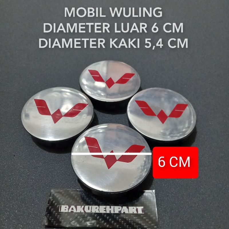 Jual Dop roda tutup velg mobil WULING diameter luar 6 cm diameter kaki ...