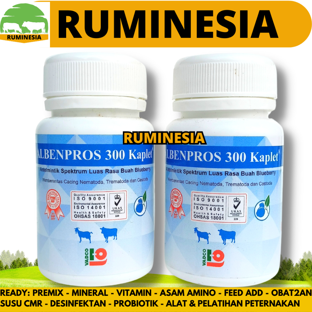 Jual ALBENPROS KAPLET 1 POT (50 Kaplet) VADCO - Obat Cacing Anak Sapi ...