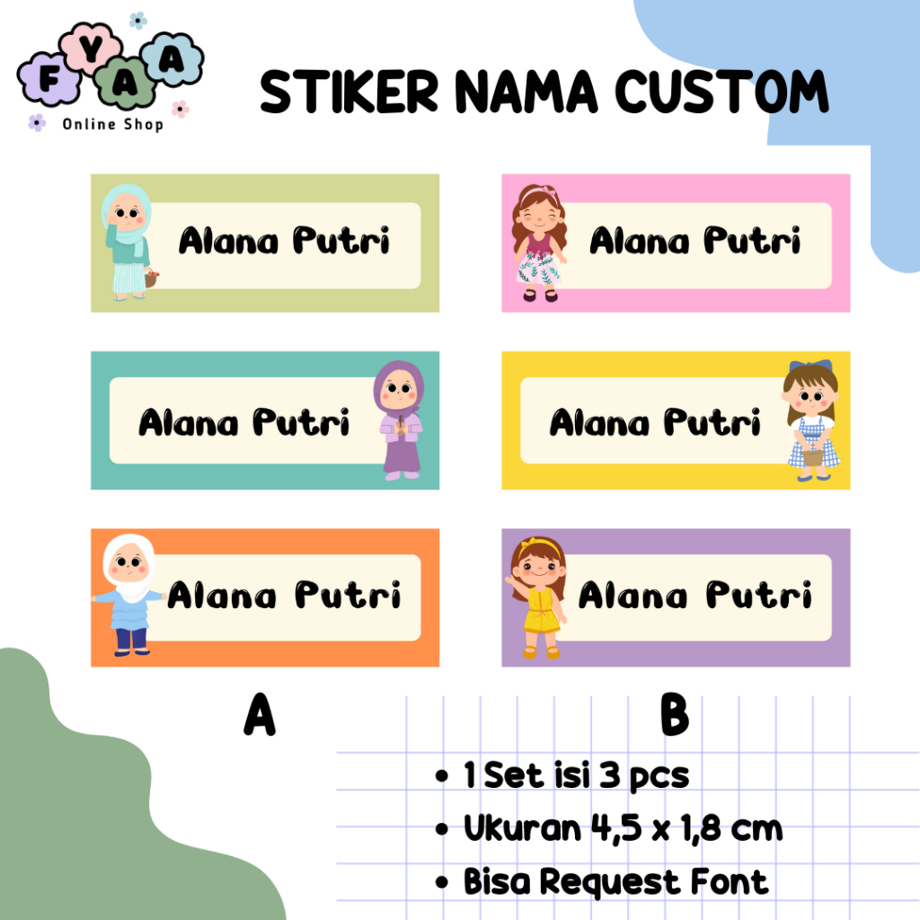 Jual Stiker Label Nama Custom Anti Air Waterproof | Shopee Indonesia