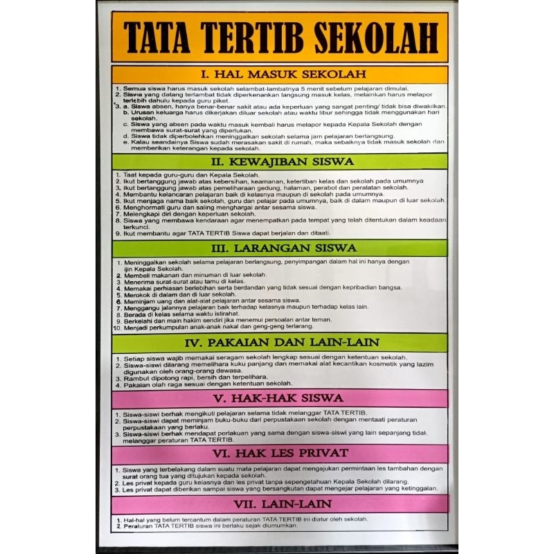 Jual papan data tata tertib sekolah | Shopee Indonesia