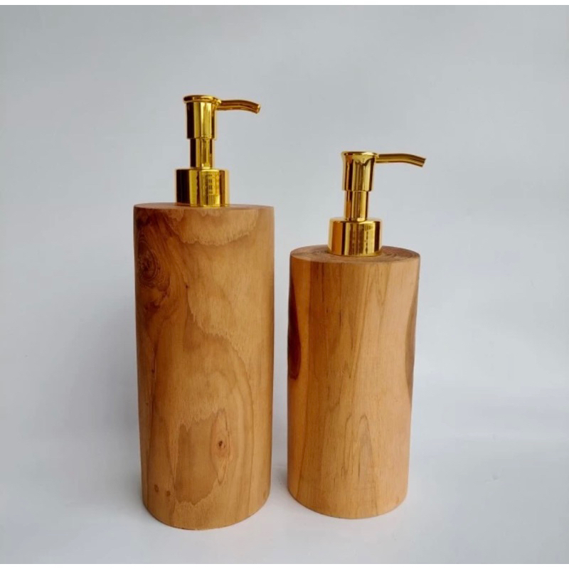 Jual shampoo soap dispenser sabun sampo cair teak wood kayu jati ...