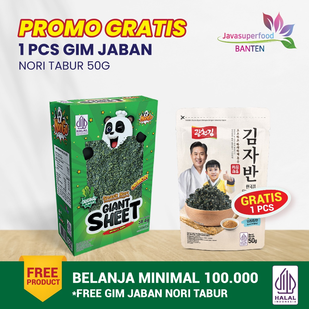 Jual {1 DUS ISI 5 PACK} Norigo / Snack Nori Giant Sheet 1 DUS isi 5 ...