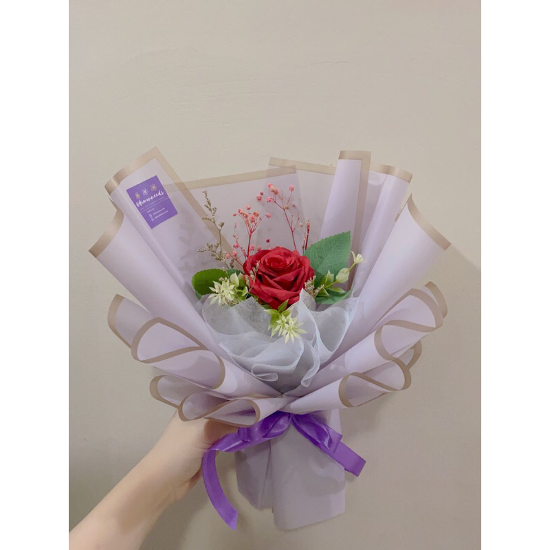 Jual Single rose bouquet buket bunga mawar / Valentine Buket Hari guru ...