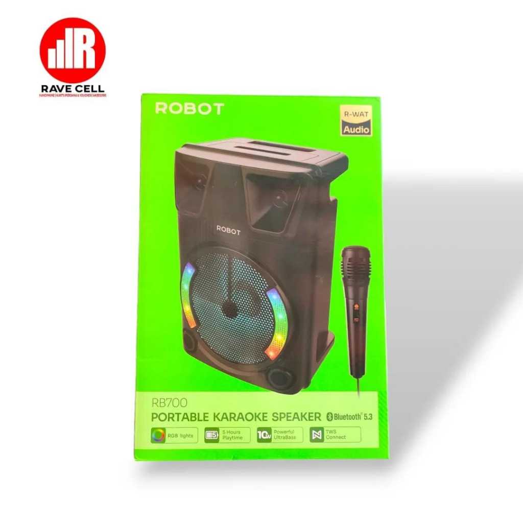 Jual Speaker Bluetooth ROBOT RB700 RGB 8 Inch Karaoke + Mic ORIGINAL ...