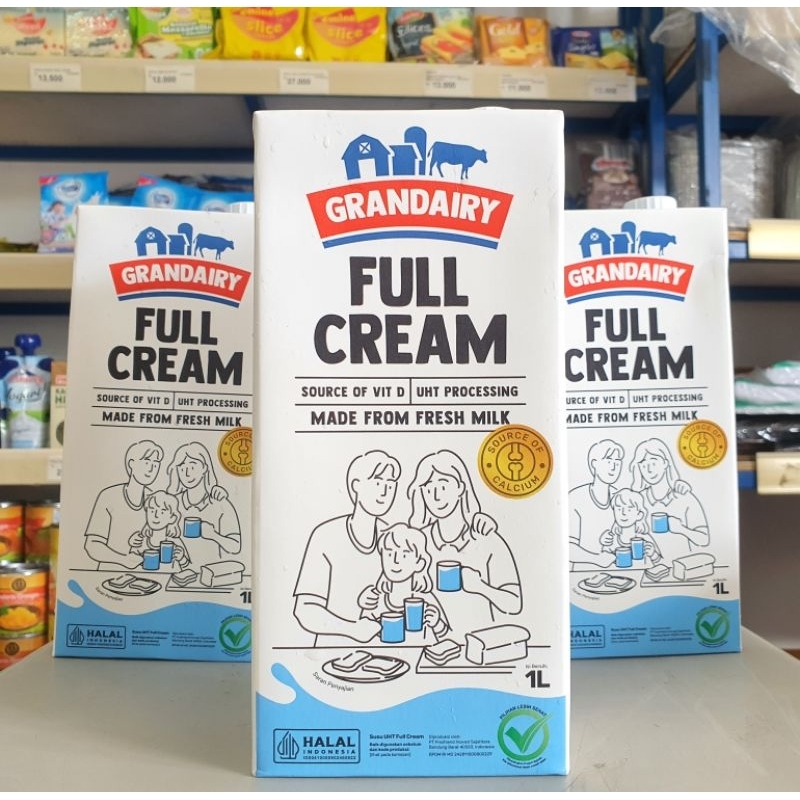 Jual Grandairy UHT Fullcream 1Lt / Susu UHT Grandairy Fullcream 1Lt ...