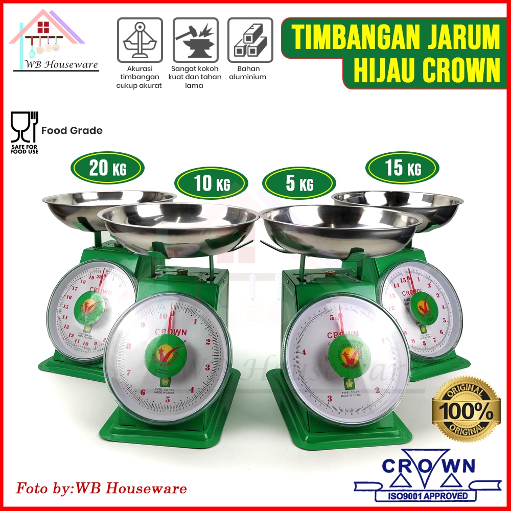 Jual CROWN timbangan jarum 5KG/10KG/15KG/20KG / timbangan buah/sayur | Shopee Indonesia