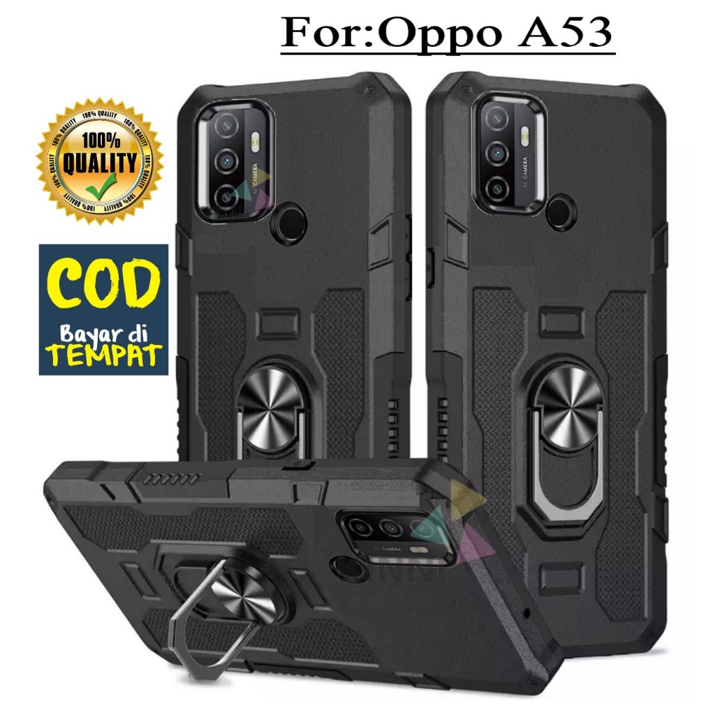 Jual Casing Oppo A53 Premium Hardcase Ring Armor Robot Case Kickstand ...