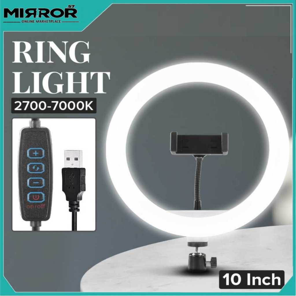 Jual Lampu Ring Light 120 LED 10W Dimmable 2700-7000K 10 Inch | Shopee ...
