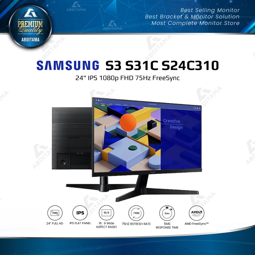 Jual Monitor LED Samsung S3 S31C S24C310 24" IPS 1080p FHD 75Hz ...