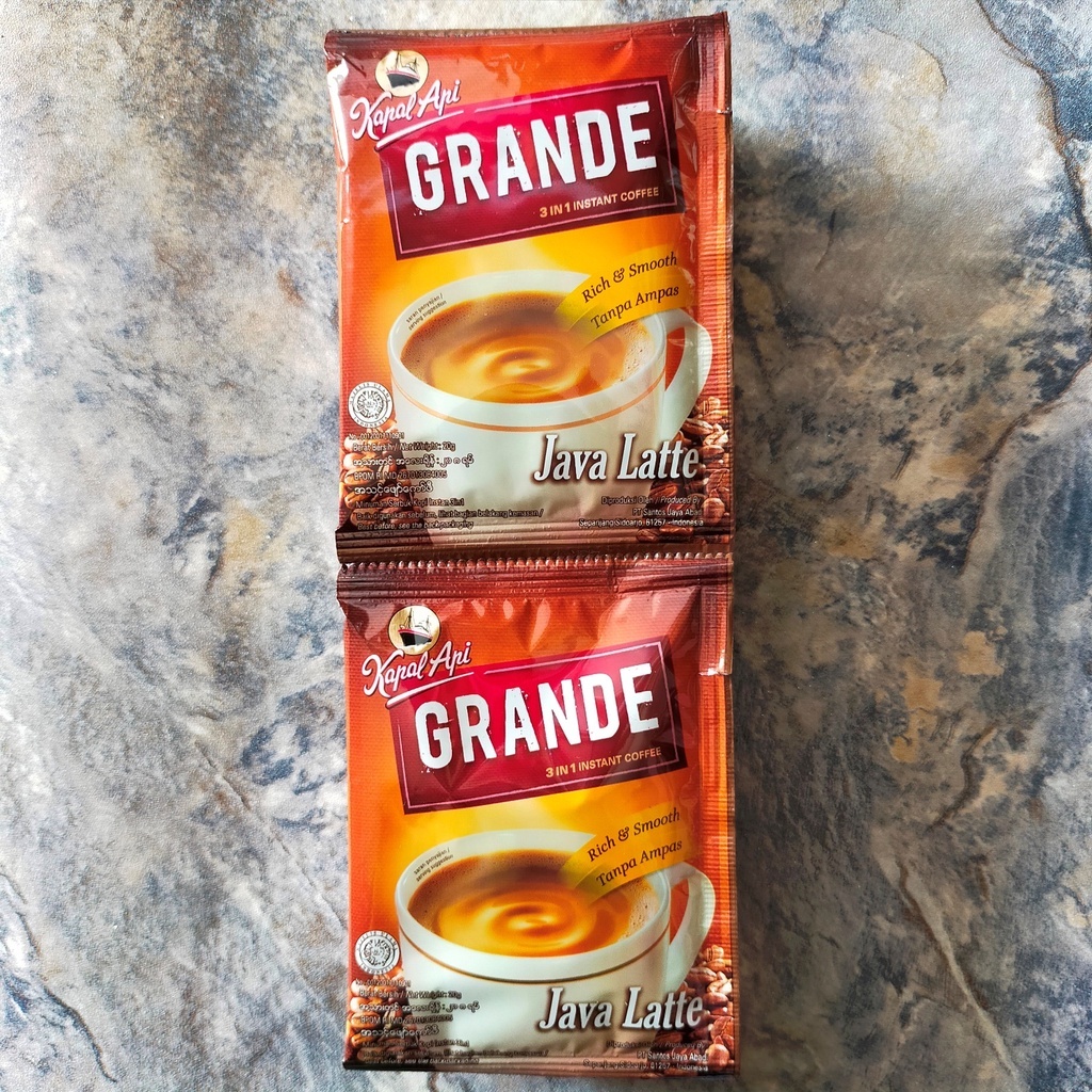 Jual Kopi Kapal Api Grande Java Latte Kopi Instan 10 sachet | Shopee ...