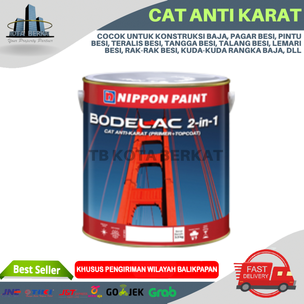 Jual CAT ANTI KARAT NIPPON / BODELAC 2-in-1 PRIMER + TOP COAT 1L | Shopee Indonesia
