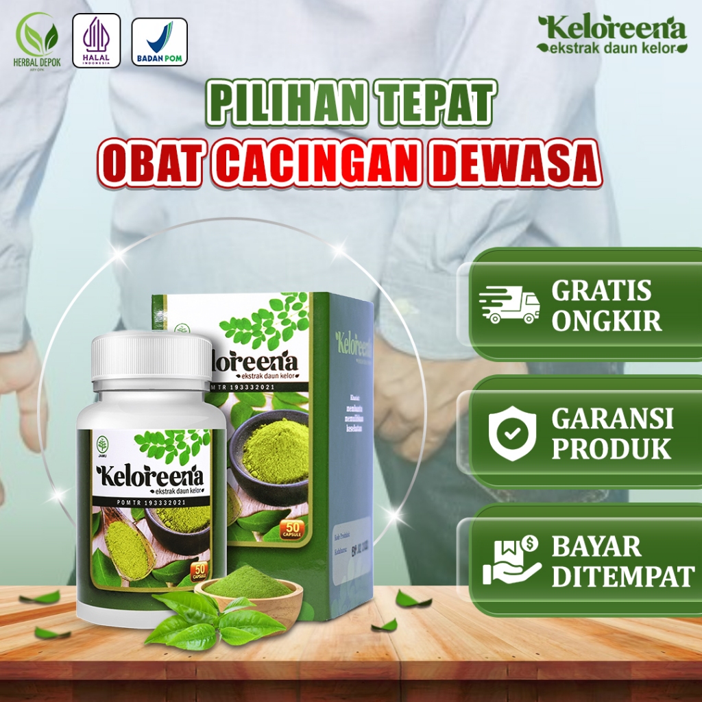 Jual Obat Cacingan, Infeksi Cacing Herbal Alami Kelorena 50 Kapsul ...