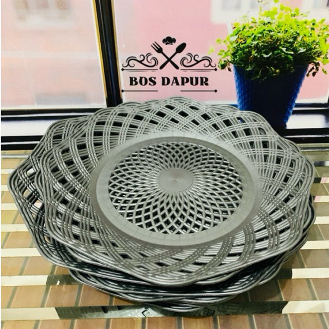 Jual 1 Lusin Piring Rotan Aster / Pirang Anyam / Piring Lidi / Piring ...