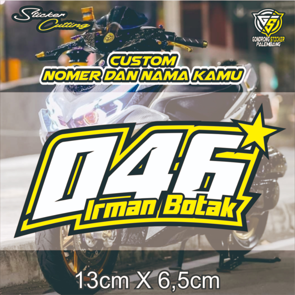 Jual Sticker Cutting Custom Nomer Dan Nama, Stiker 3warna cutting ...