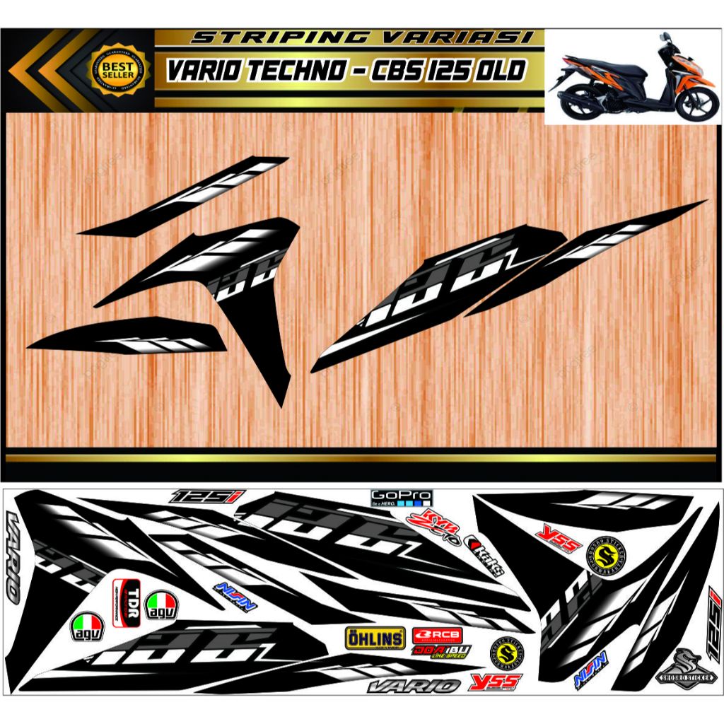 Jual STRIPING MOTOR HONDA VARIO TECNHO OLD DECAL VARIAN CUSTOM STICKER ...