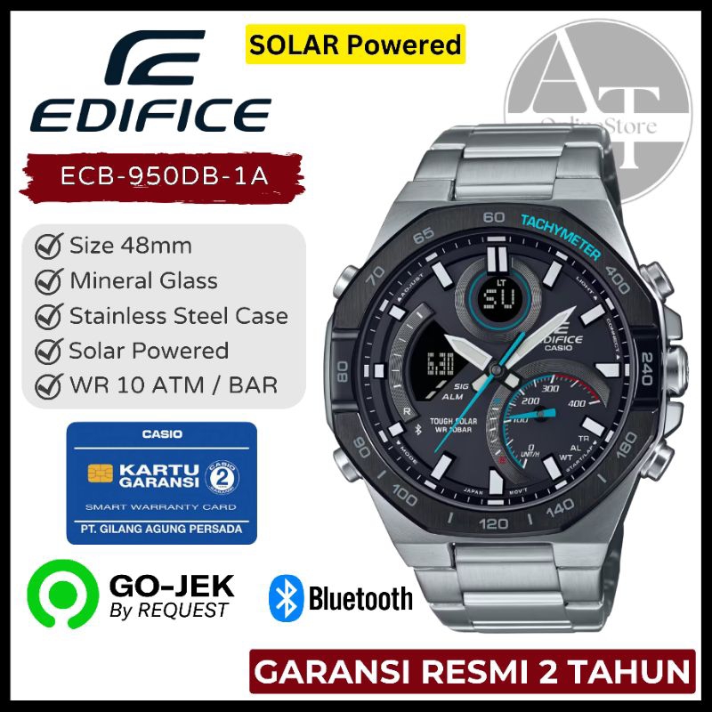 Jual Jam Tangan Pria Casio EDIFICE ECB-950DB-1A ECB950DB Tough Solar ORIGINAL Garansi Resmi ...