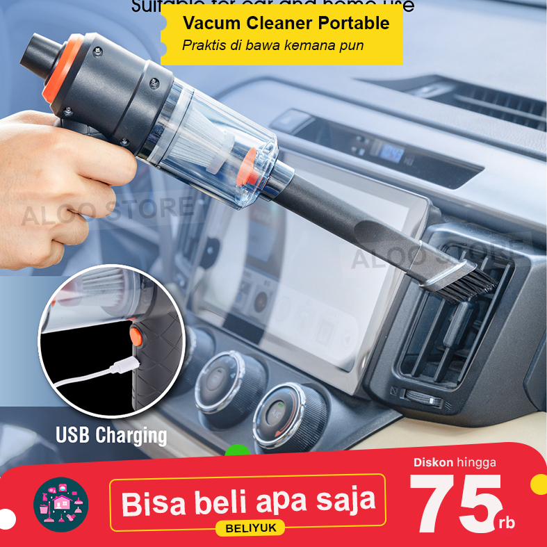 Jual ALOO | VACUM CLEANER MOBIL PORTABLE 2in1 Mini USB Charge Alat ...