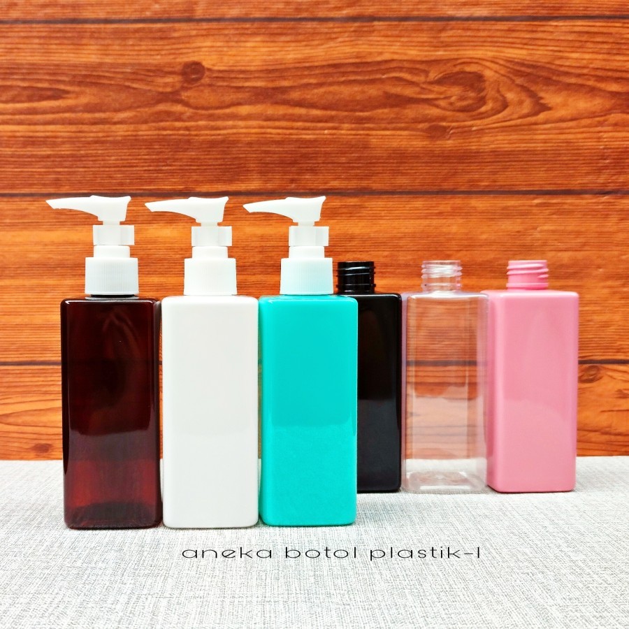 Jual Botol Pump 250ml Kotak / Botol Kemasan Sabun Cair 250 Ml Tutup Pump Clip Lock Putih ...