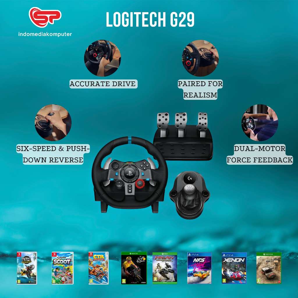 Jual Logitech g29 Steering Wheel G29 Logitech plus shifter Gaming Steering Wheel G29 Logitech ...