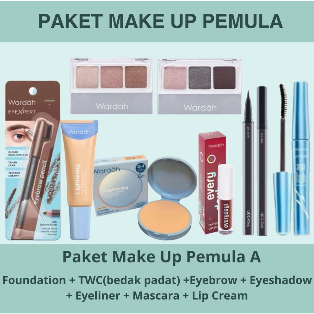 Jual PAKET WARDAH MAKE UP PEMULA / PAKET BASIC MAKE UP KOMPLIT | Shopee ...